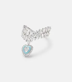 KAMYEN 18kt White Gold Diamond Heart Ring - Silver