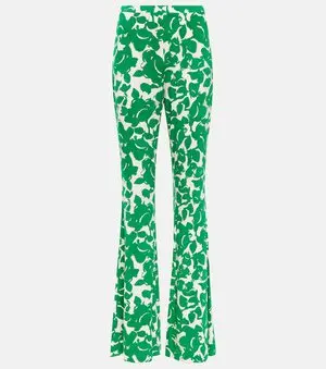 Diane Von Furstenberg Brooklyn Printed Flared Pants - Green