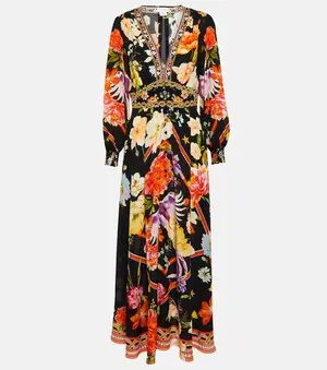 Camilla Embellished Silk Maxi Dress - Multicoloured