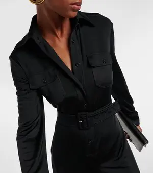 TOM FORD Belted Jersey Jumpsuit