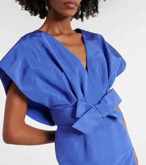 Carolina Herrera Bow-detail Silk Gown - Blue