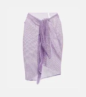 Simkhai Doris Embellished Mesh Beach Cover-up - Purple