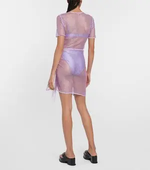 Simkhai Doris Embellished Mesh Beach Cover-up