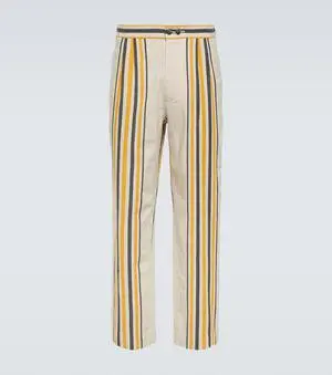 BODE Striped Cotton Straight Leg Trousers - Multicoloured