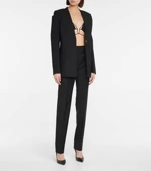 NENSI DOJAKA Tie-trimmed Gabardine Bra