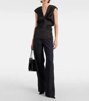 Vince Low-rise Cotton Twill Wide-leg Trousers