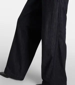 Vince Low-rise Cotton Twill Wide-leg Trousers