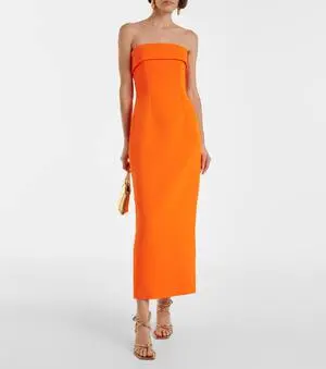 EMILIA WICKSTEAD Keeley Strapless Crepe Midi Dress