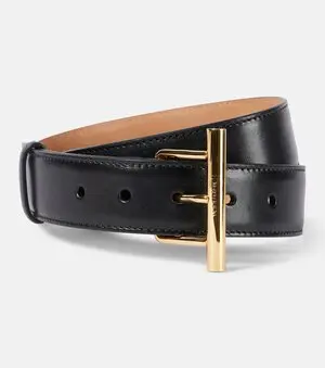 Alexander McQueen T-bar Leather Belt - Black