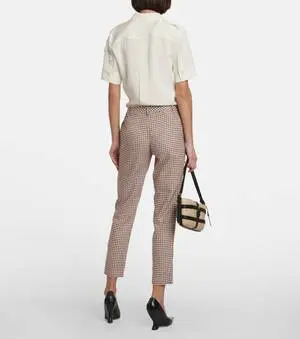 Altuzarra Henri Gingham Mid-rise Slim Pants