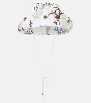 Erdem Floral Linen-blend Bucket Hat - Multicoloured