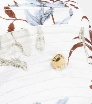 Erdem Floral Linen-blend Bucket Hat