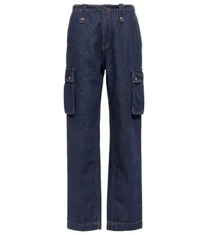 Magda Butrym Navy Straight Leg Cargo Jeans