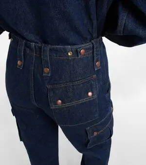 Magda Butrym Navy Straight Leg Cargo Jeans