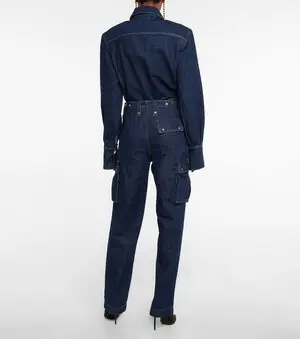 Magda Butrym Navy Straight Leg Cargo Jeans