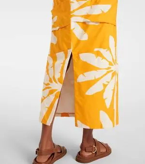 Johanna Ortiz Printed Twisted Cutout Midi Dress