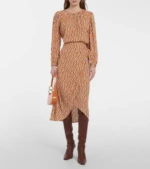 Velvet By Graham & Spencer Laura Printed Crepe Blouse