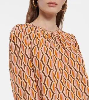 Velvet By Graham & Spencer Laura Printed Crepe Blouse