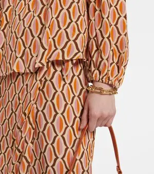 Velvet By Graham & Spencer Laura Printed Crepe Blouse