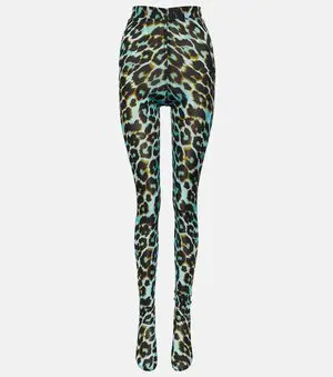 Alex Perry Cadie Leopard-print Tights