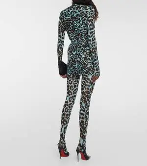 Alex Perry Cadie Leopard-print Tights