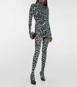 Alex Perry Cadie Leopard-print Tights