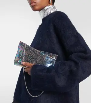CHRISTIAN LOUBOUTIN Loubitwist Snake-effect Leather Clutch
