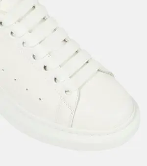 Alexander McQueen Oversized Leather Lace-up Sneakers - White