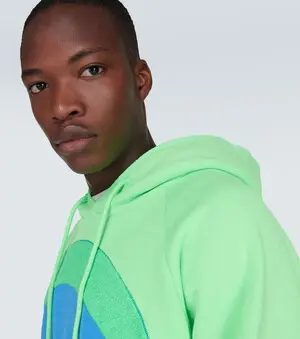 ERL Rainbow Bouclé Trimmed Cotton Hoodie