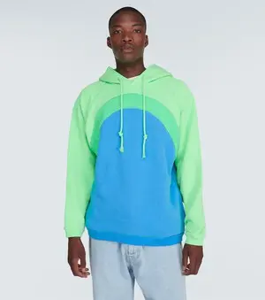 ERL Rainbow Bouclé Trimmed Cotton Hoodie