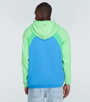 ERL Rainbow Bouclé Trimmed Cotton Hoodie
