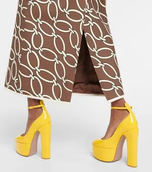 Valentino Garavani Patent Leather Platform Pumps - Yellow