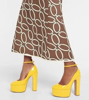 Valentino Garavani Patent Leather Platform Pumps - Yellow