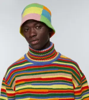 THE ELDER STATESMAN Crochet Cashmere Bucket Hat