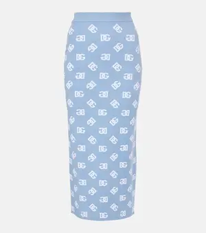 Dolce & Gabbana Logo Print Midi Skirt