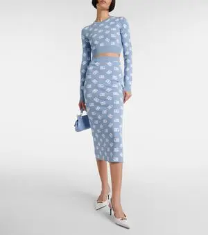 Dolce & Gabbana Logo Print Midi Skirt