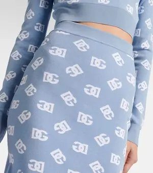 Dolce & Gabbana Logo Print Midi Skirt