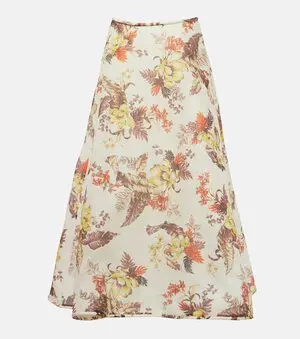 Zimmermann Matchmaker Linen And Silk Maxi Skirt - Multicoloured