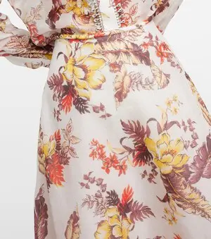 Zimmermann Matchmaker Linen And Silk Maxi Skirt