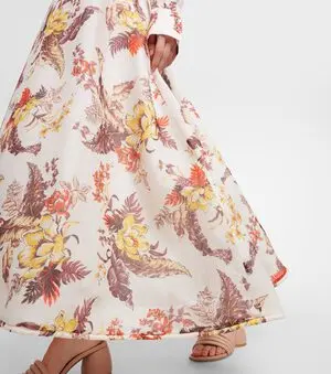 Zimmermann Matchmaker Linen And Silk Maxi Skirt