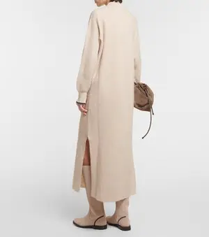 Brunello Cucinelli Midi Dress In Alpaca And Cotton