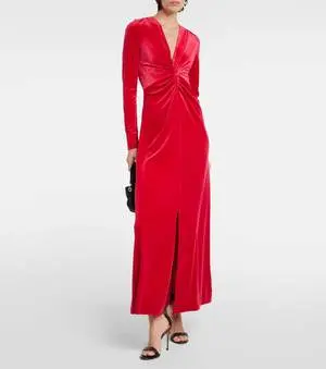 GANNI Velvet Midi Dress