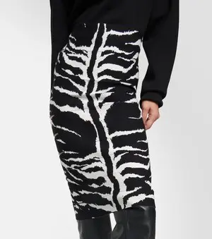 Alaïa Zebra-printed High-rise Midi Skirt