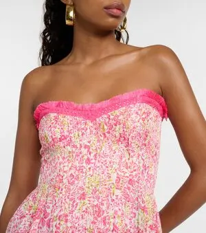 Poupette St Barth Claire Floral Strapless Minidress