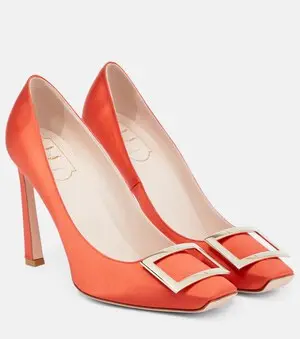 ROGER VIVIER Trompette Satin Pumps - Orange
