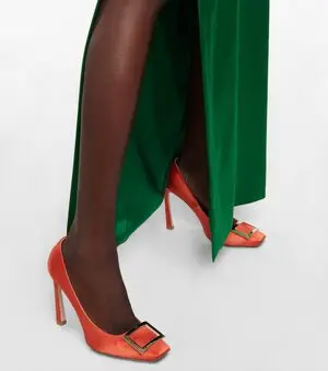 ROGER VIVIER Trompette Satin Pumps - Orange