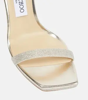 JIMMY CHOO Alva 120 Embellished Leather Sandals