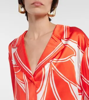 SIR. Ramona Printed Silk Satin Shirt