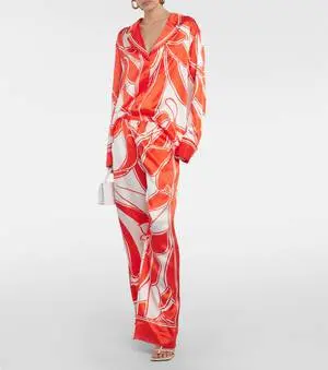 SIR. Ramona Printed Silk Satin Shirt