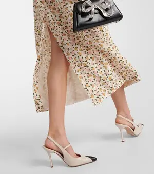 Alessandra Rich Floral Silk Midi Dress